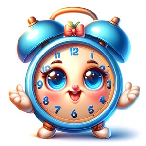 Cute Clock Clipart | 12 High-quality Jpgs | Delightful Cute Clock ...