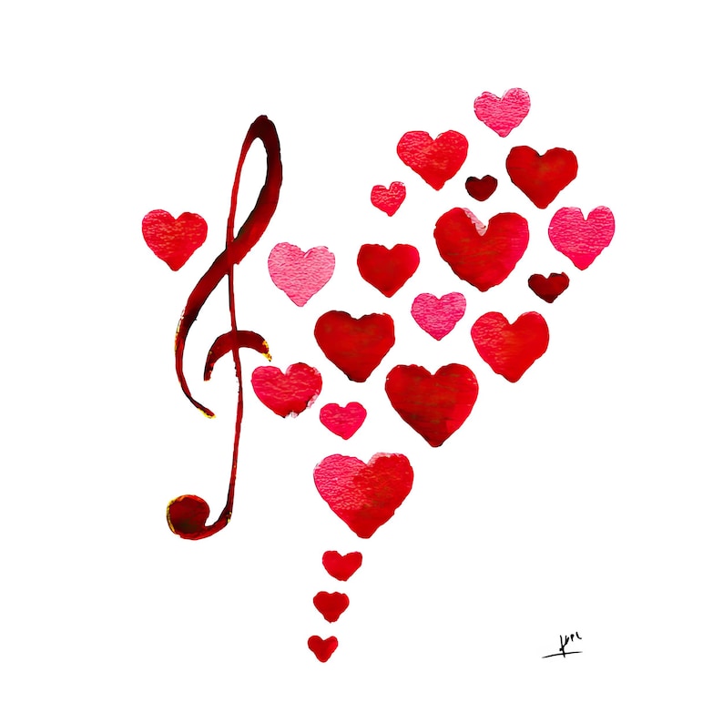 Valentine's Day Music Notes Clipart | Romantic Musical Graphics ...