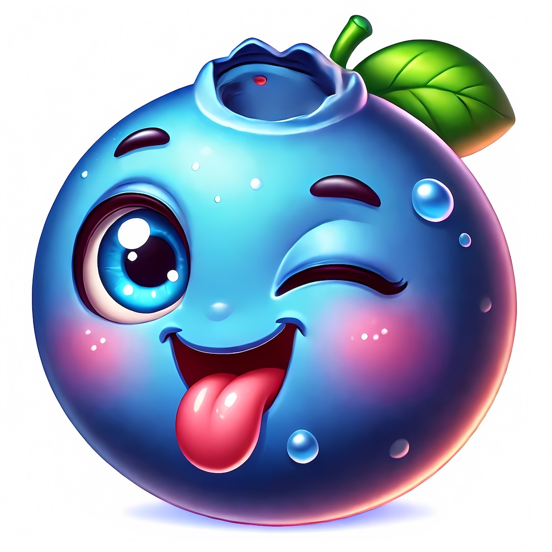 Cute Blueberry Clipart | 12 High-quality Jpgs | Sweet Adorable ...