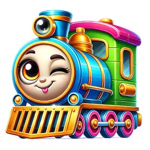 Cute Train Clipart | 11 High-quality Jpgs | Charming Cute Train Clipart ...