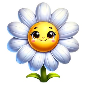 Cute Daisy Clipart, 12 High-quality Jpgs, Adorable Daisy Clipart Bundle ...