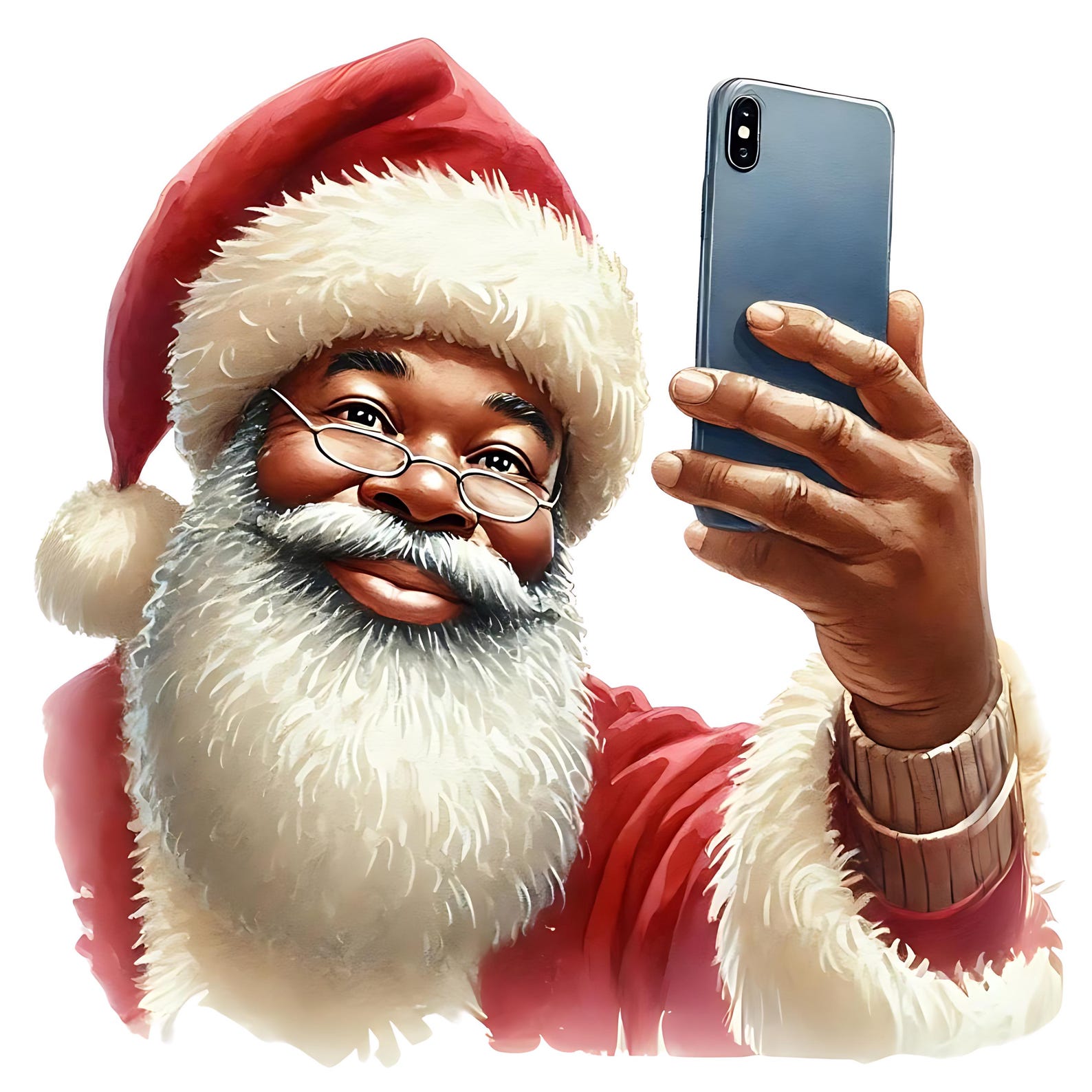 Festive Black Santa Clipart Bundle: Holiday Decor, Christmas African ...