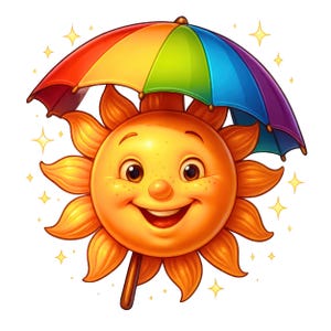 Cute Sun Clipart Bundle, Kawaii Summer PNG (digital Download) - Etsy
