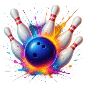 Watercolor Bowling Clipart Bundle: Fun Sports PNG (commercial Use ...