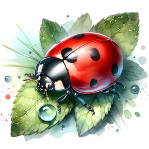 Ladybug Clipart | 11 High-quality Jpgs | Red Beetle Clipart Bundle ...