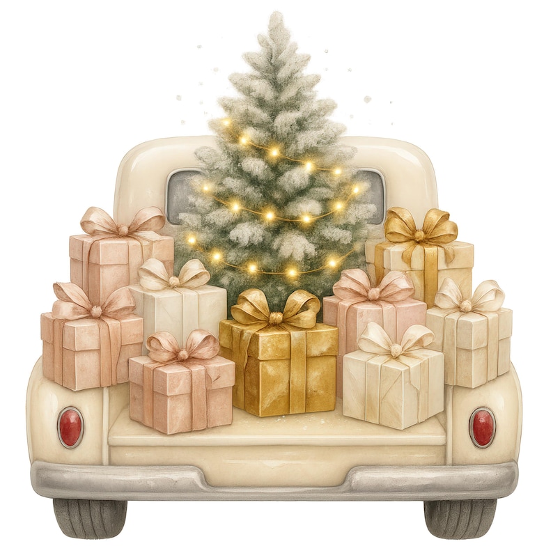 14 Christmas Truck Clipart Bundle: Vintage Farmhouse Style (digital ...