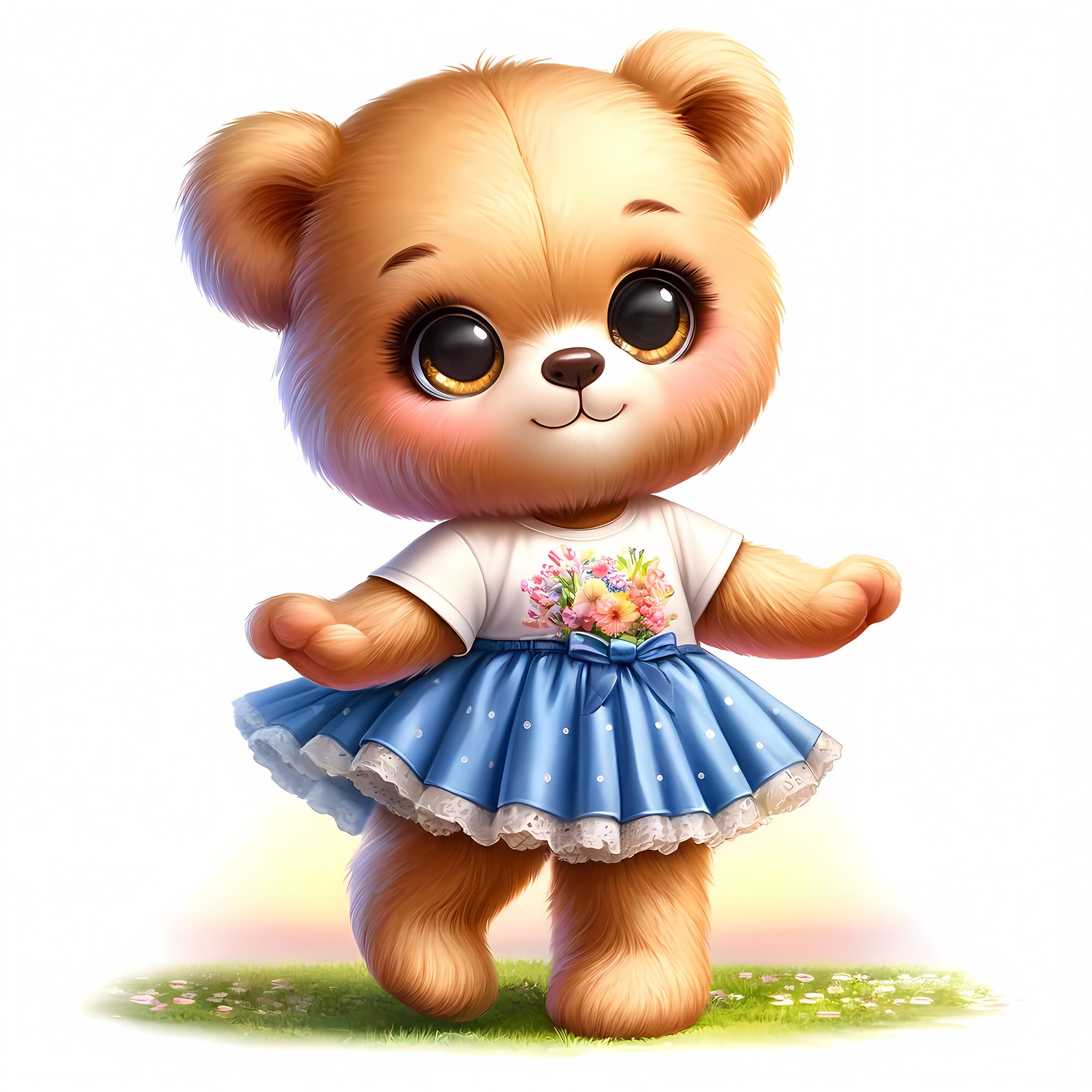 Teddy Bear Girl Clipart 10 High-quality Jpgs Charming Teddy Bear Girl ...