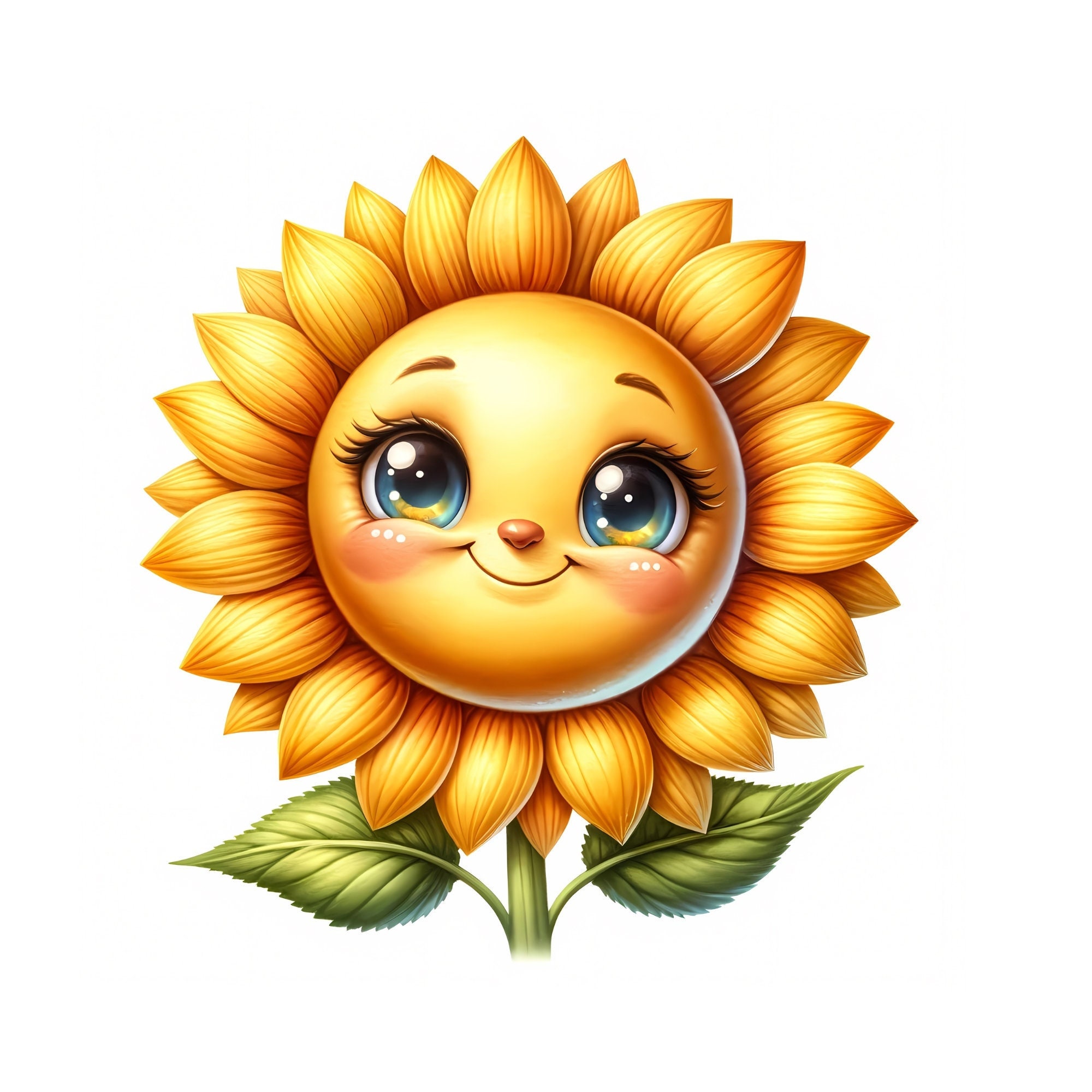 Smiling Sunflower Clipart 10 High-quality Jpgs Cute Sunflower Clipart ...