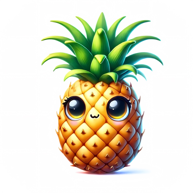 Cute Pineapple Clipart | Tropical Fruit JPG Bundle (digital Download ...