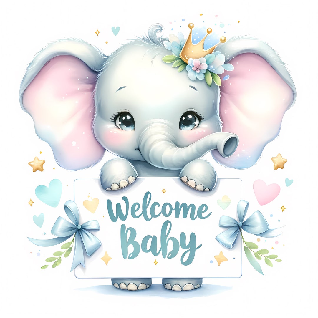 Welcome Baby Clipart - 12 High-quality Jpgs - Baby Shower, Card Making ...