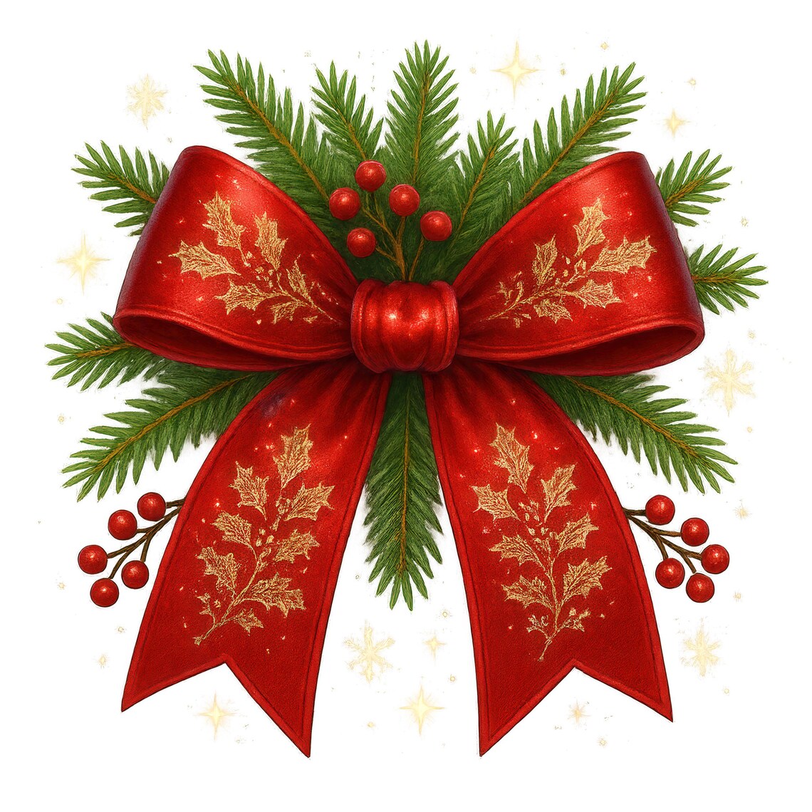 Christmas Bow Clipart Bundle: Festive Red Holiday Bows (digital ...