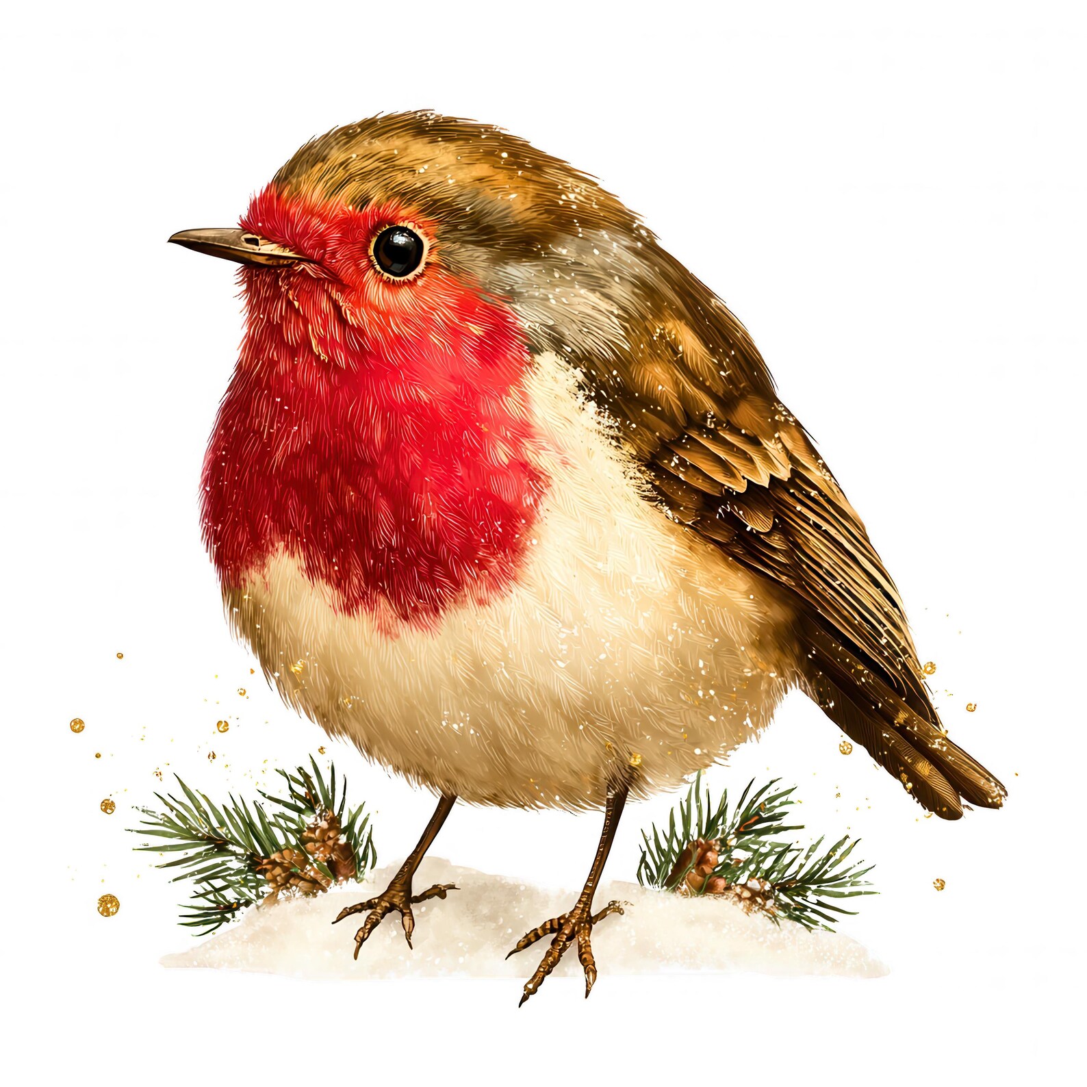 Christmas Robin Clipart: Holiday Bird Graphics (digital Download) 12 ...