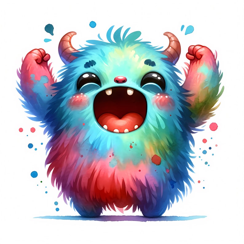 Cute Monster Clipart 10 High-quality Jpgs Adorable Monster Clipart ...