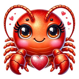 Cute Kawaii Crawfish Clipart Bundle | Nursery Decor (digital Download ...