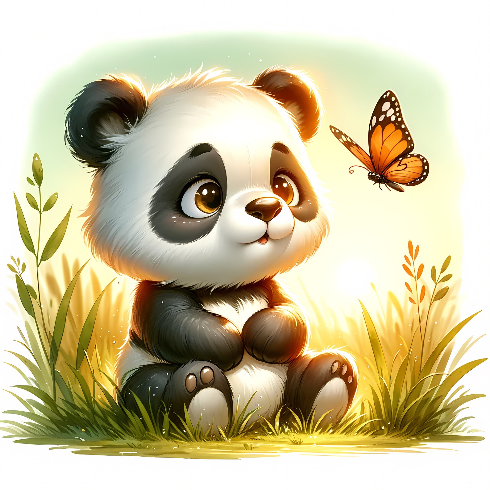 Cute Baby Panda Clipart Bundle – High-quality Jpgs (digital Download ...