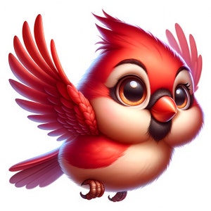 Cute Cardinal Clipart Bundle - 10 High-quality Jpgs - Adorable Cardinal ...