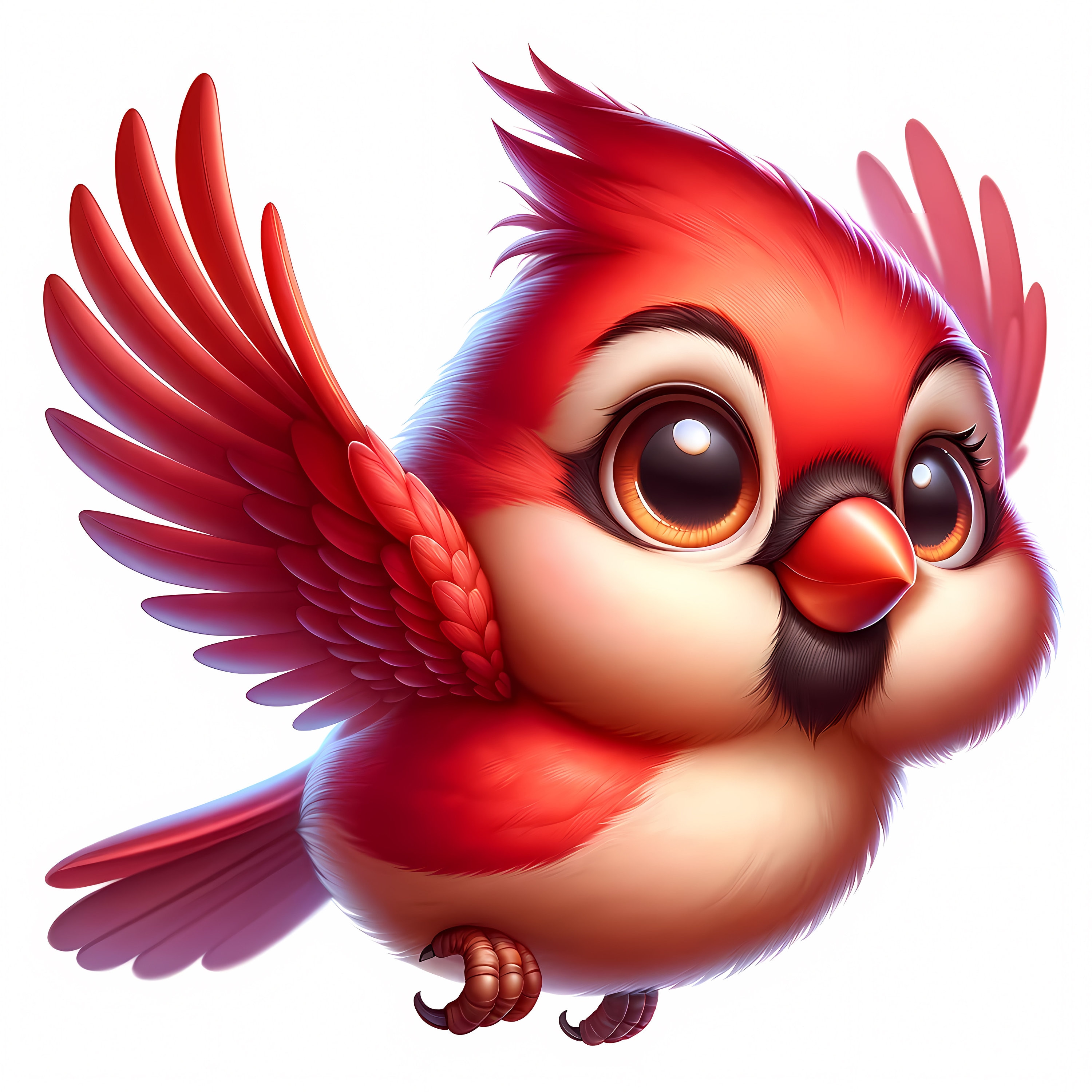 Cute Cardinal Clipart Bundle - 10 High-quality Jpgs - Adorable Cardinal ...