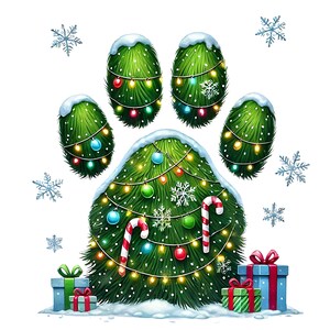 Paw Print Clipart 12 High-quality Jpgs Christmas Paw Print Clipart ...