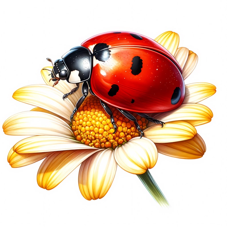 Ladybug Clipart 11 High-quality Jpgs Red Beetle Clipart Bundle Wall Art ...