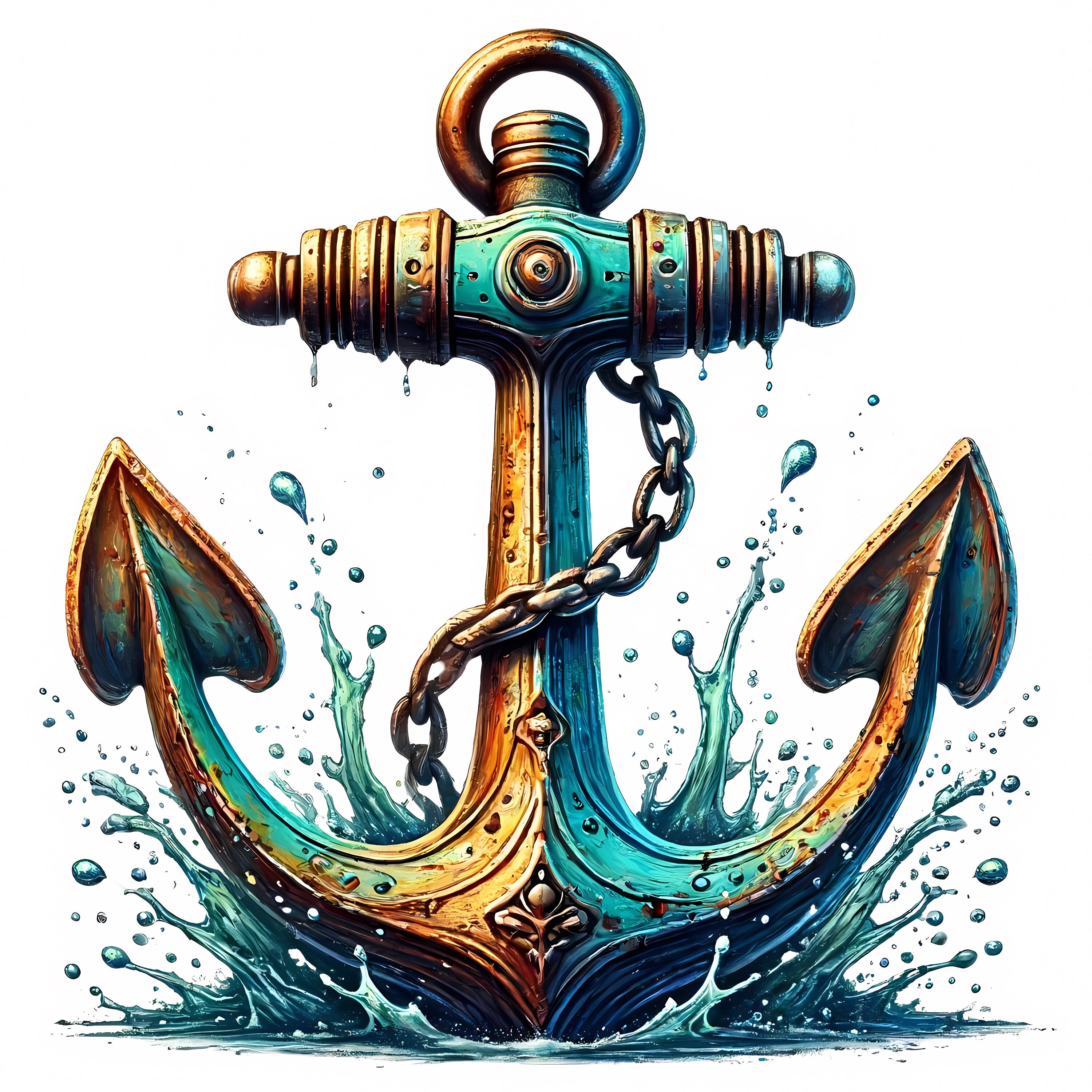 Nautical Anchor Clipart Bundle | Coastal Wall Art (digital Download ...