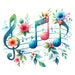 Floral Music Note Clipart 12 High-quality Jpgs Music Note Clipart ...