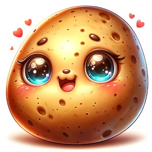 Cute Potato Clipart Bundle - 13 High-quality Jpgs - Charming Potato ...