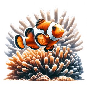 Clownfish Clipart - 10 High-quality Jpgs - Cute Clownfish Clipart ...