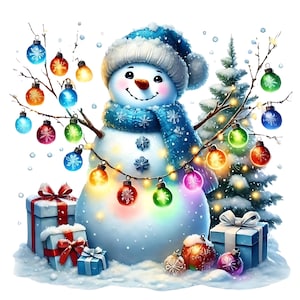 Christmas Snowman Clipart 1O High-quality Jpgs Adorable Christmas ...