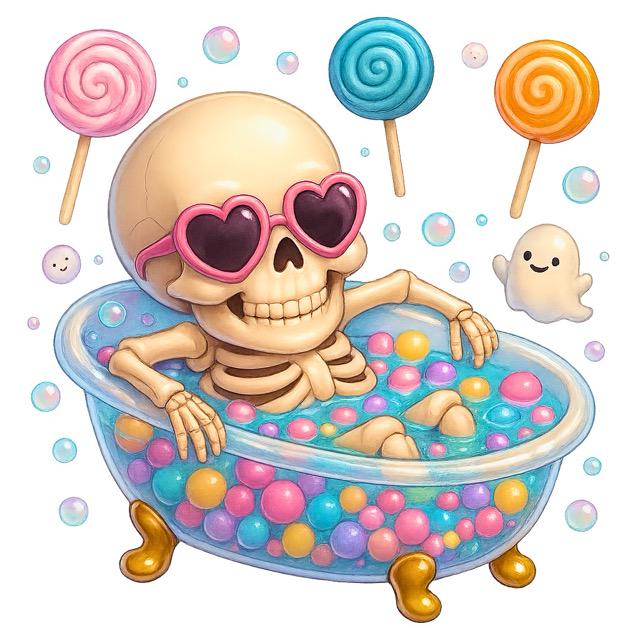 Cute Halloween Skeleton Clipart | Spooky PNG Illustration Set (digital ...