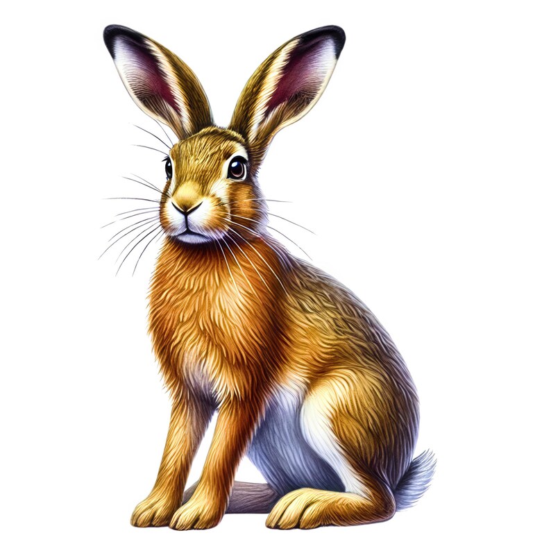 Brown Hare Clipart Bundle | Wildlife Art Print (digital Download) Set ...