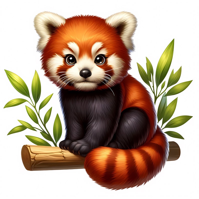 Cute Red Panda Clipart Bundle - 10 High-quality Jpgs - Adorable Red ...