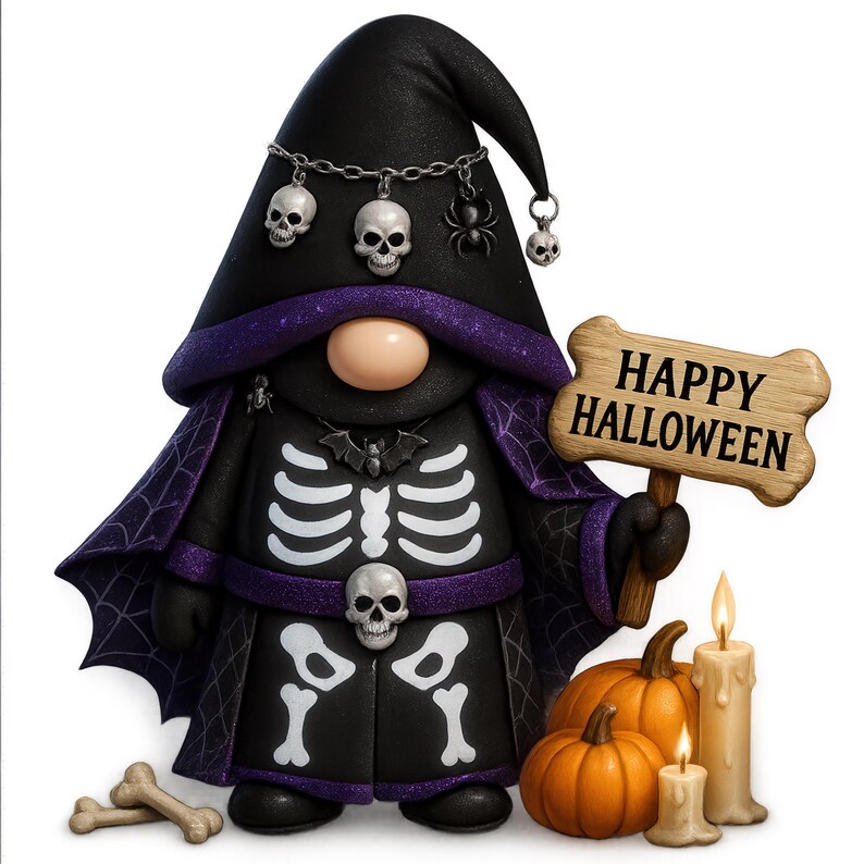 Cute Halloween Gnome Clipart, Pumpkin Fall Illustration (PNG Download ...