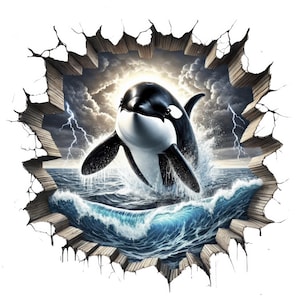 Orca Clipart, 10 High-quality Designs, Powerful Killer Whale Bundle ...