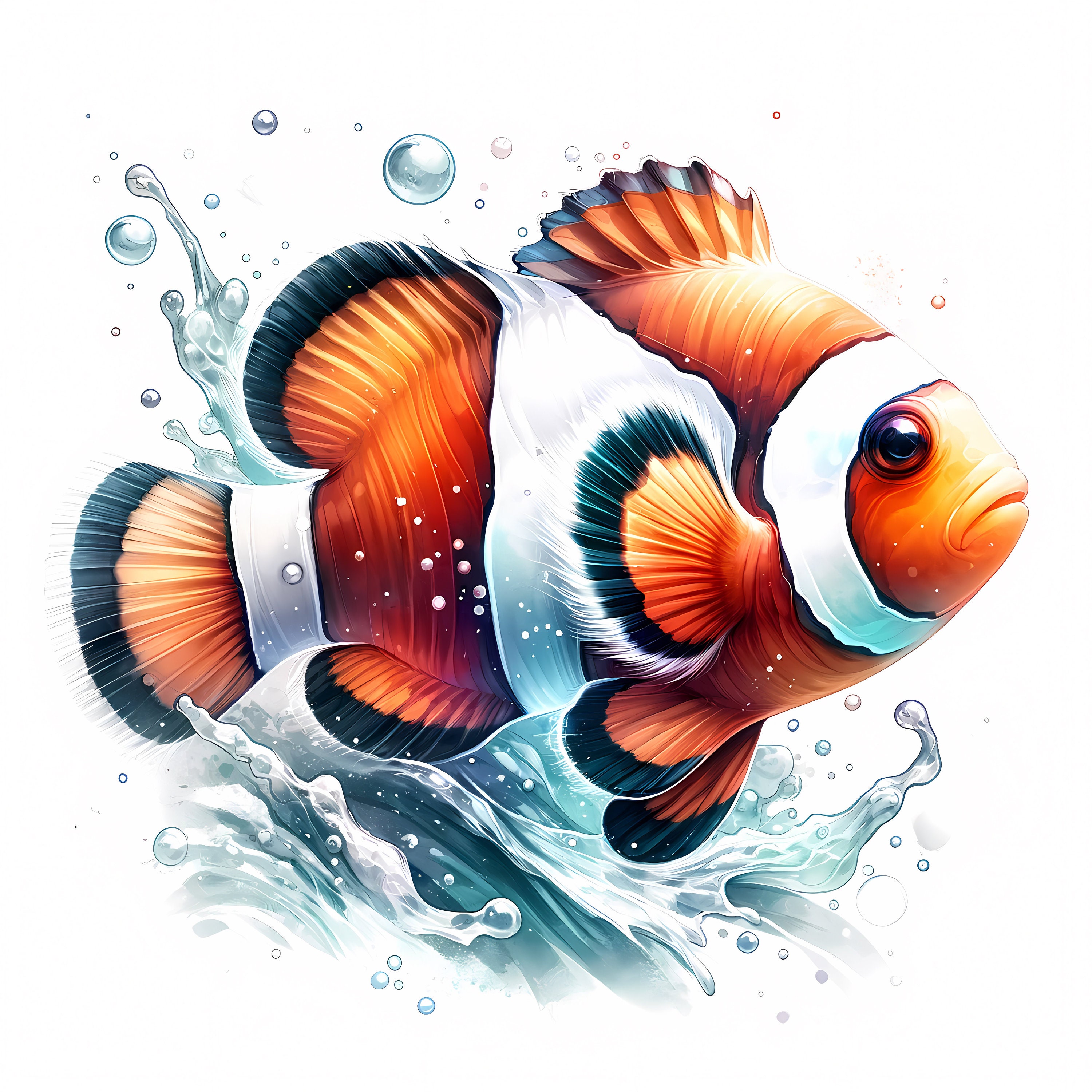 Clownfish Clipart 10 High-quality Jpgs Cute Clownfish Clipart Bundle ...