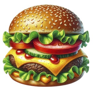 10 PNG | Burger Clipart | Lecker Hamburger Clipart Bundle | Fast Food ...