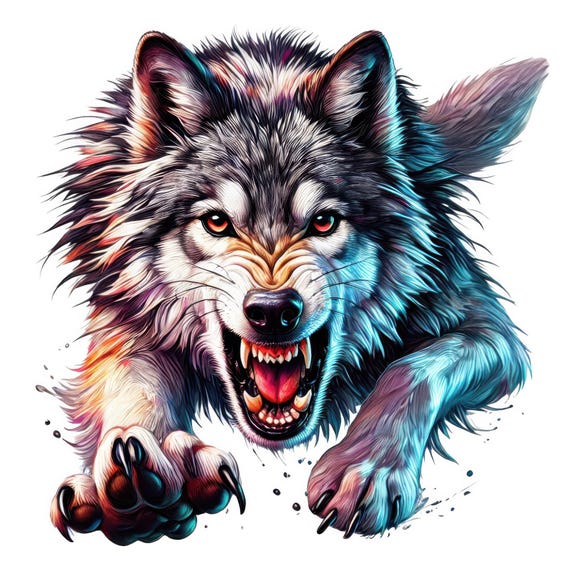 Lobo Enojado De Alta Resolución