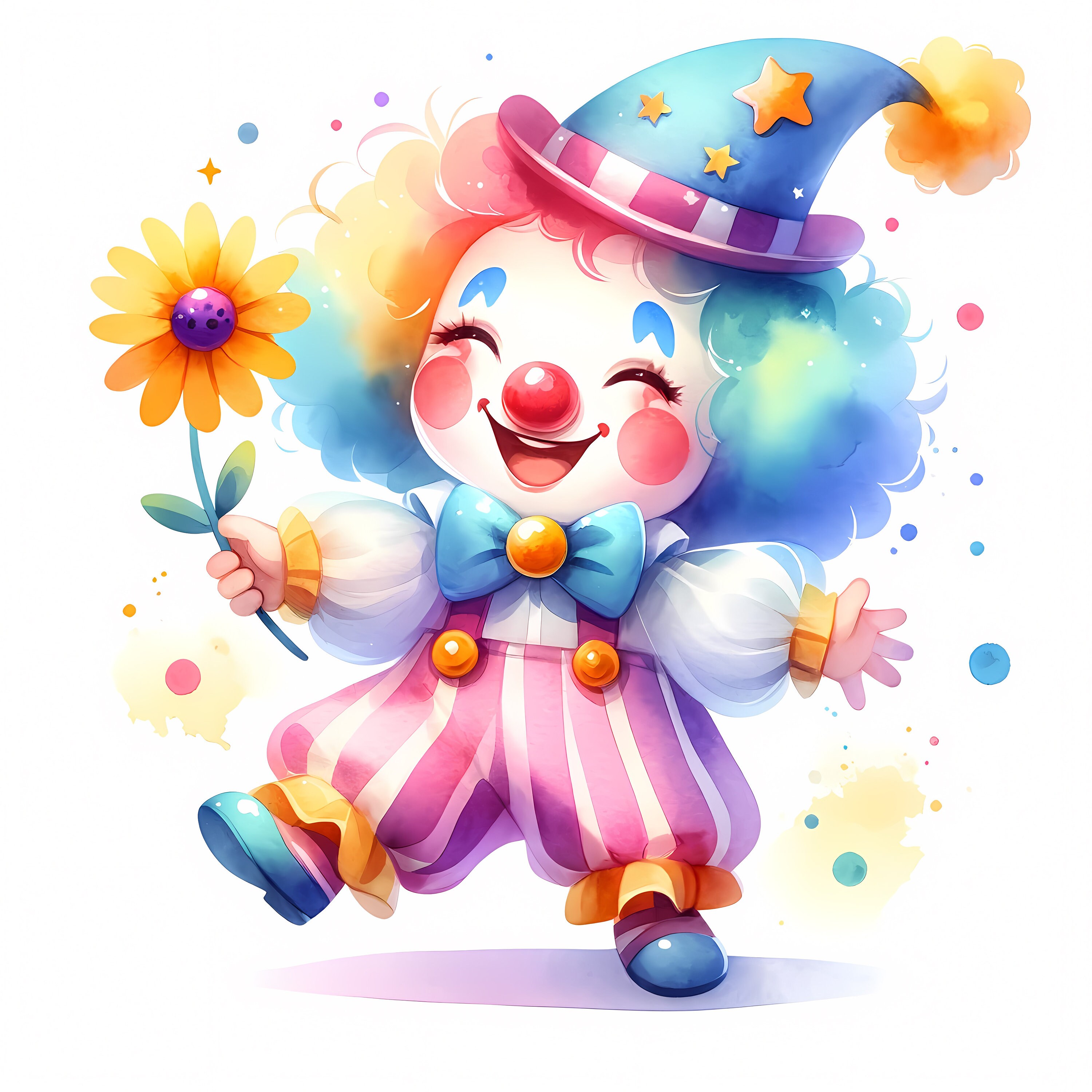 Cute Clown Clipart 10 High-quality Jpgs Circus Art Clown Clipart Bundle ...