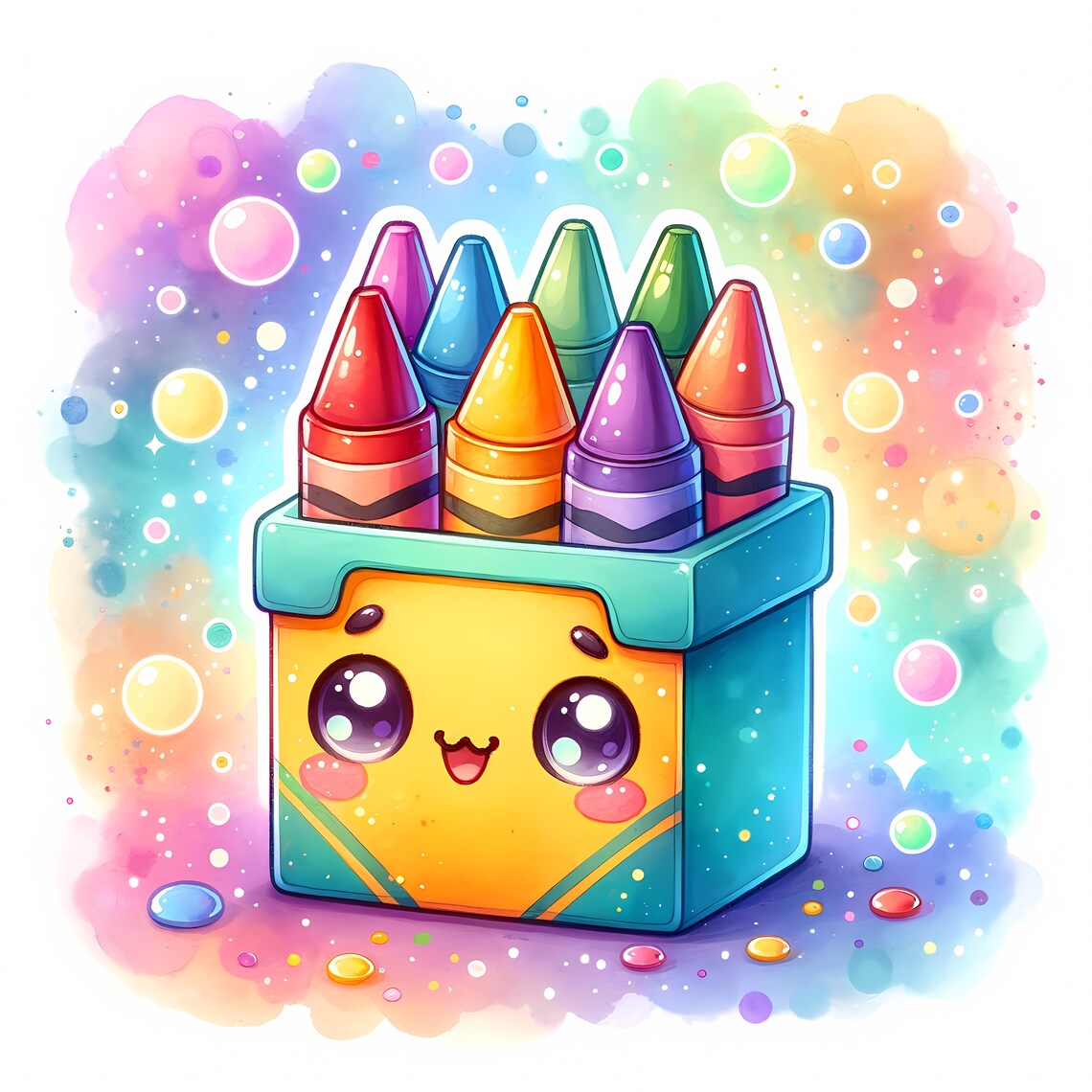 Crayon Box Clipart | Colorful Crayon for Kids Art (digital Download ...