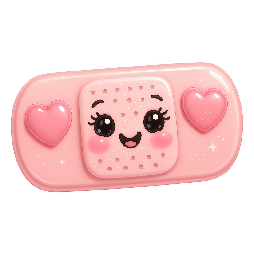 Kawaii Bandage Clipart Bundle, Happy Face Sticker (digital Download ...