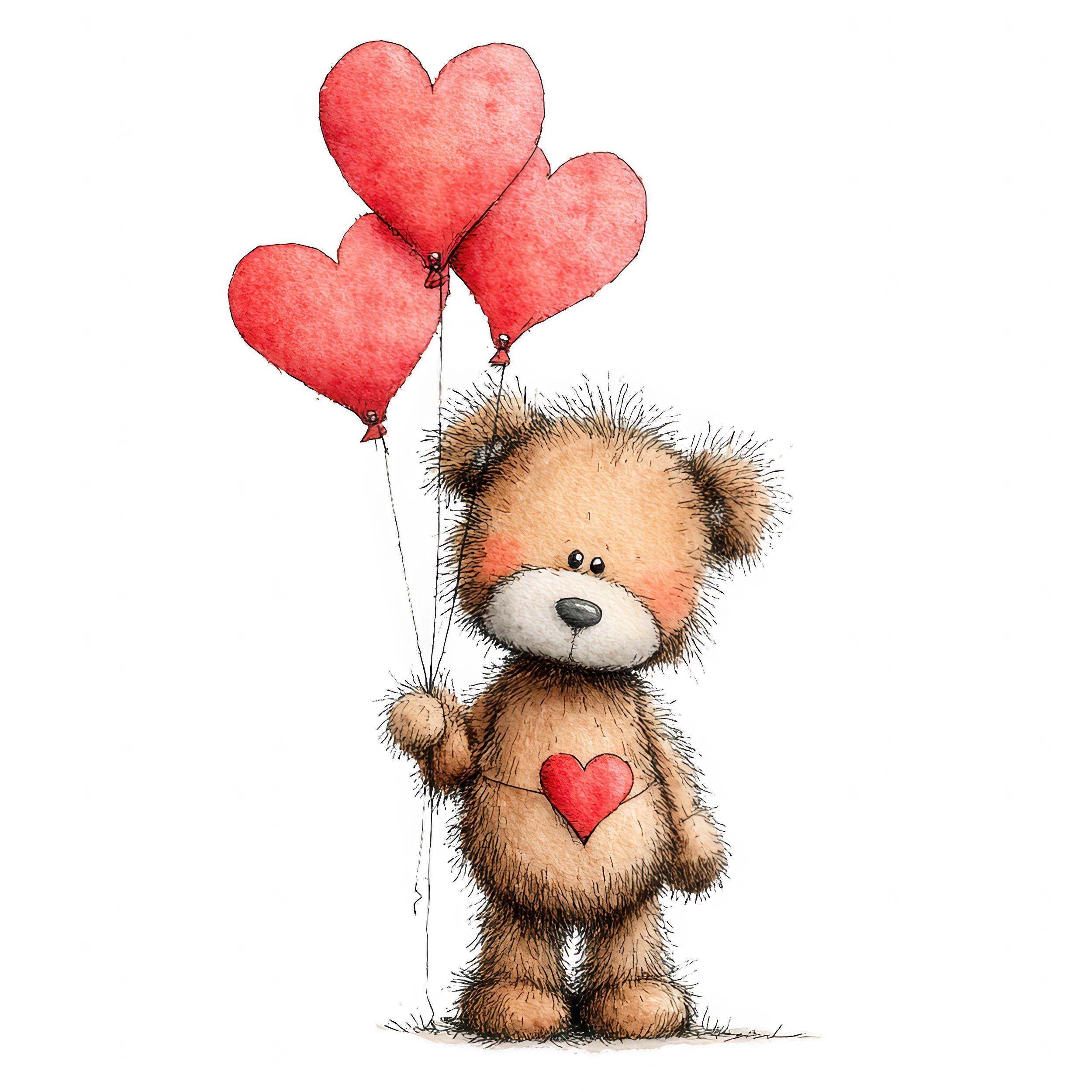 Teddy Bear Valentine's Day Clipart | Adorable Whimsical Graphics ...