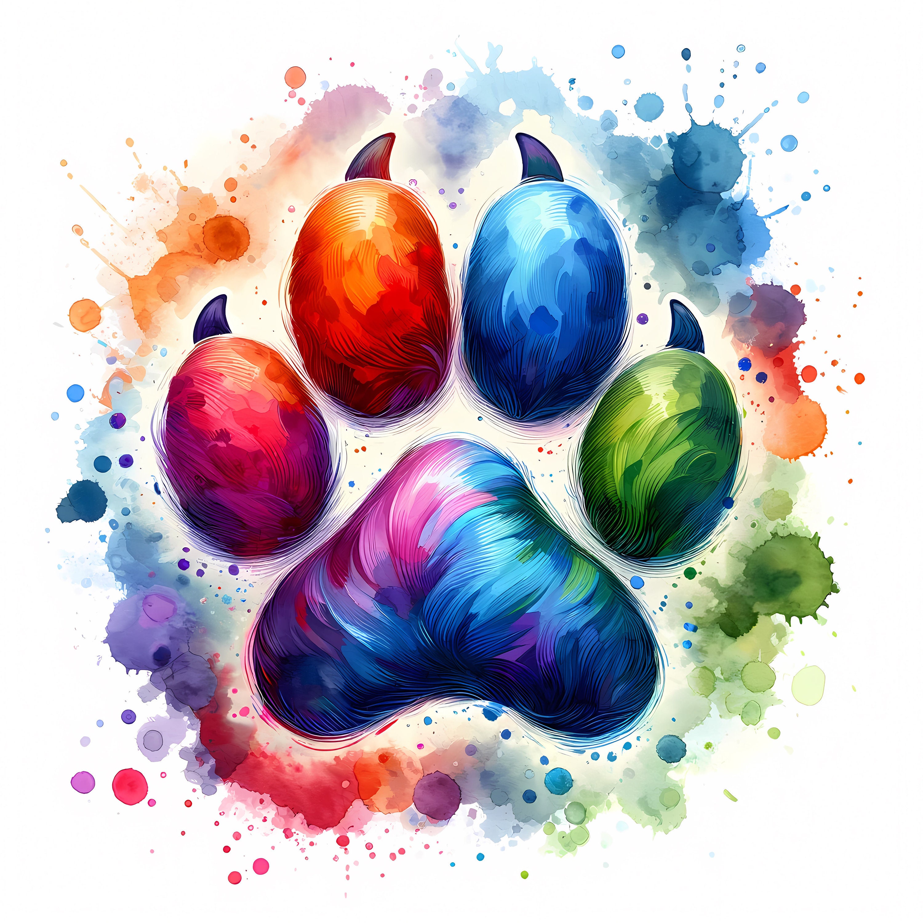 Paw Print Clipart 12 High-quality Jpgs Colorful Paw Print Clipart ...