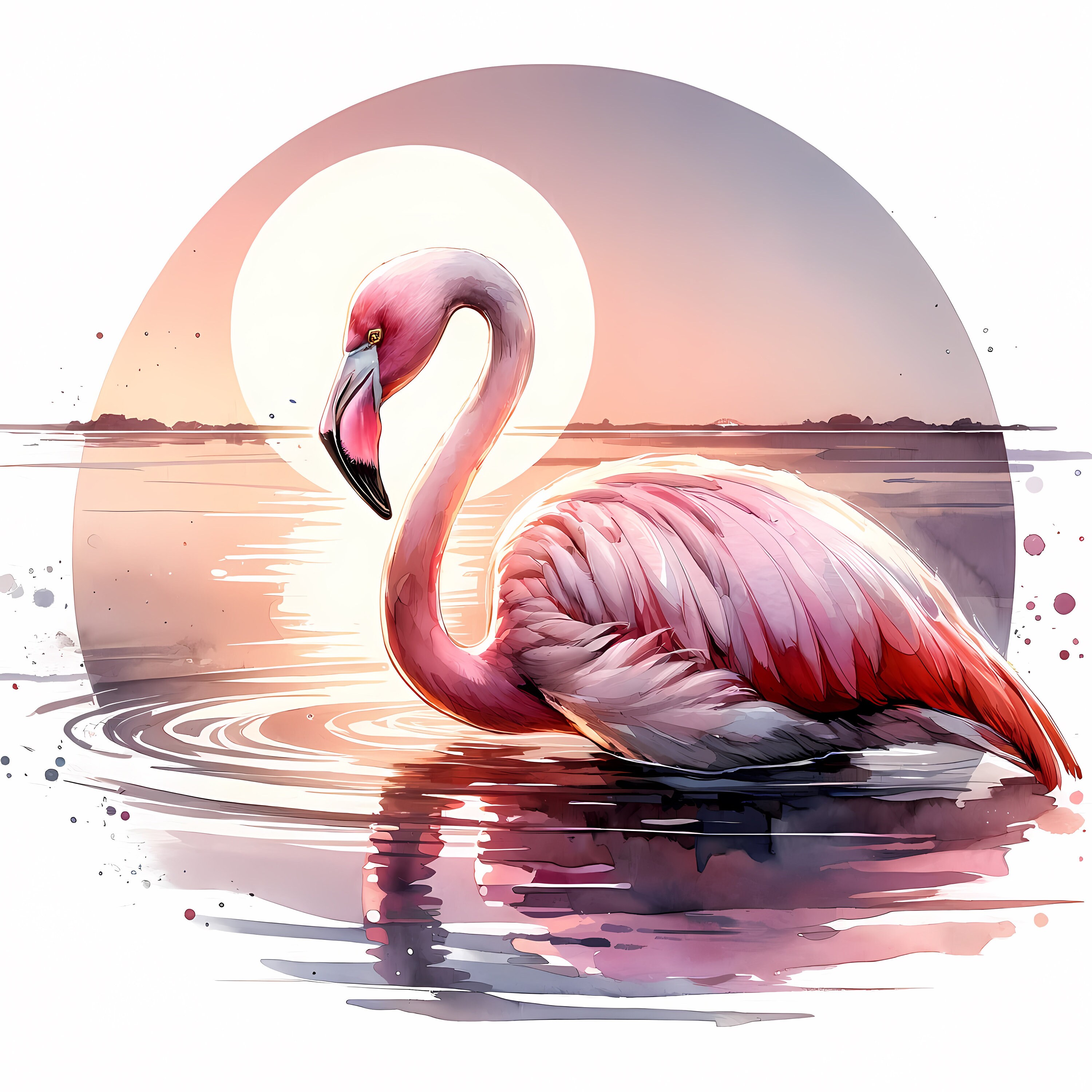 Pink Flamingo Watercolor Clipart | Tropical Bird Art (digital Download ...