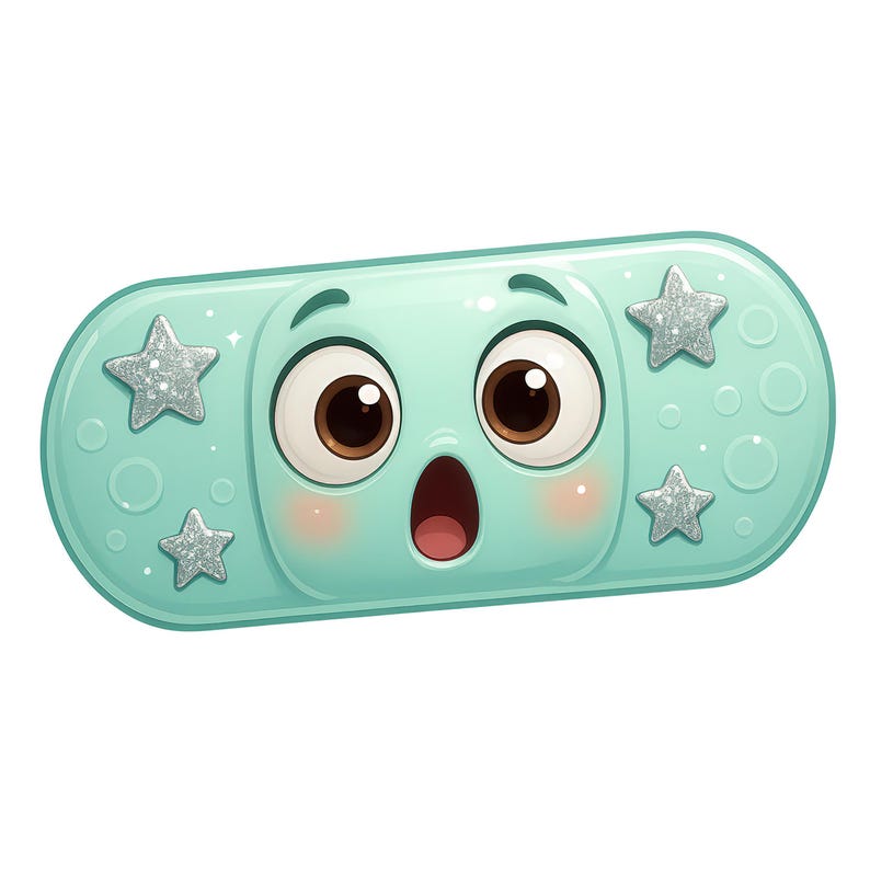 Kawaii Bandage Clipart Bundle, Happy Face Sticker (digital Download ...