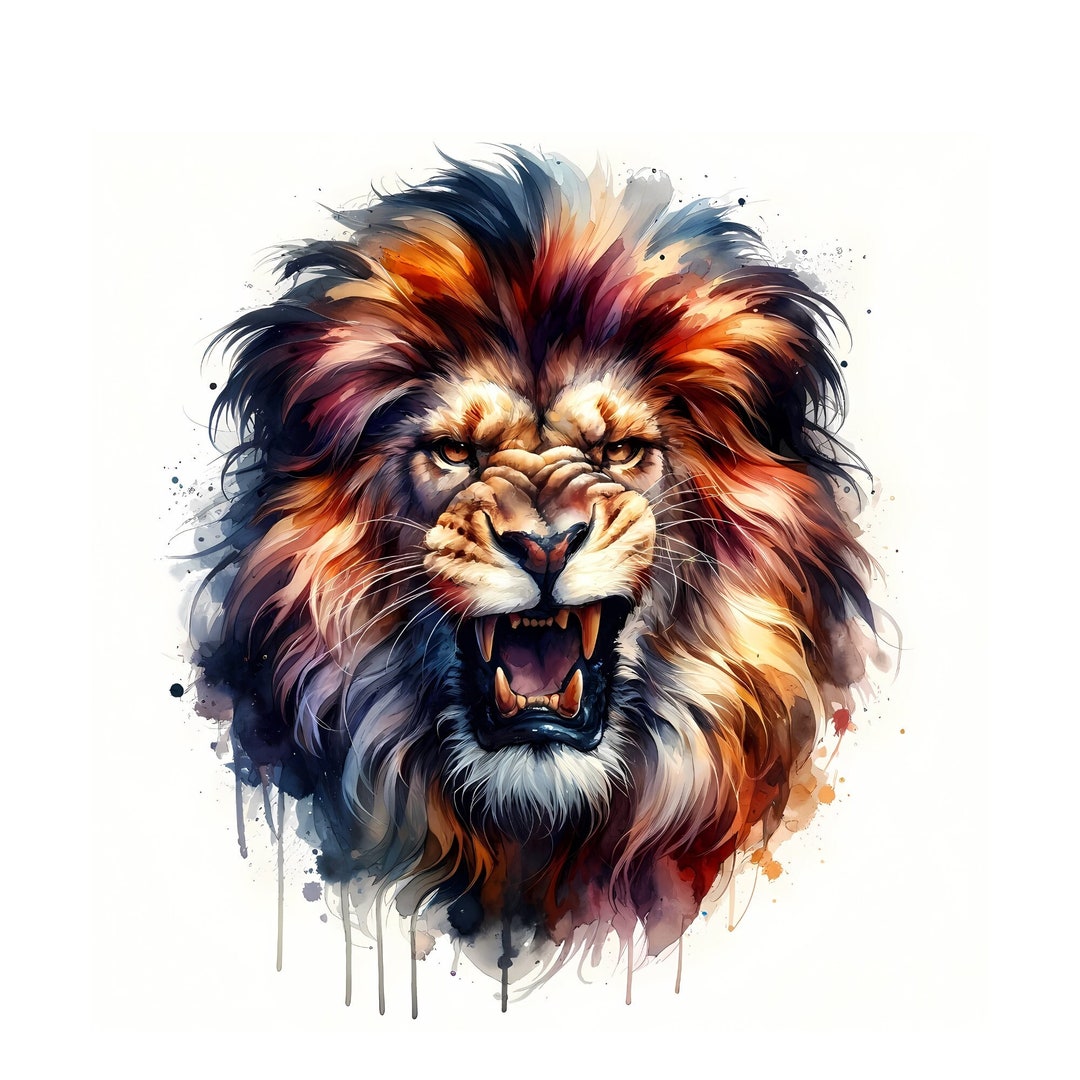 Lion Roaring Clipart | 12 High Quality Jpgs | Majestic Lion Clipart ...