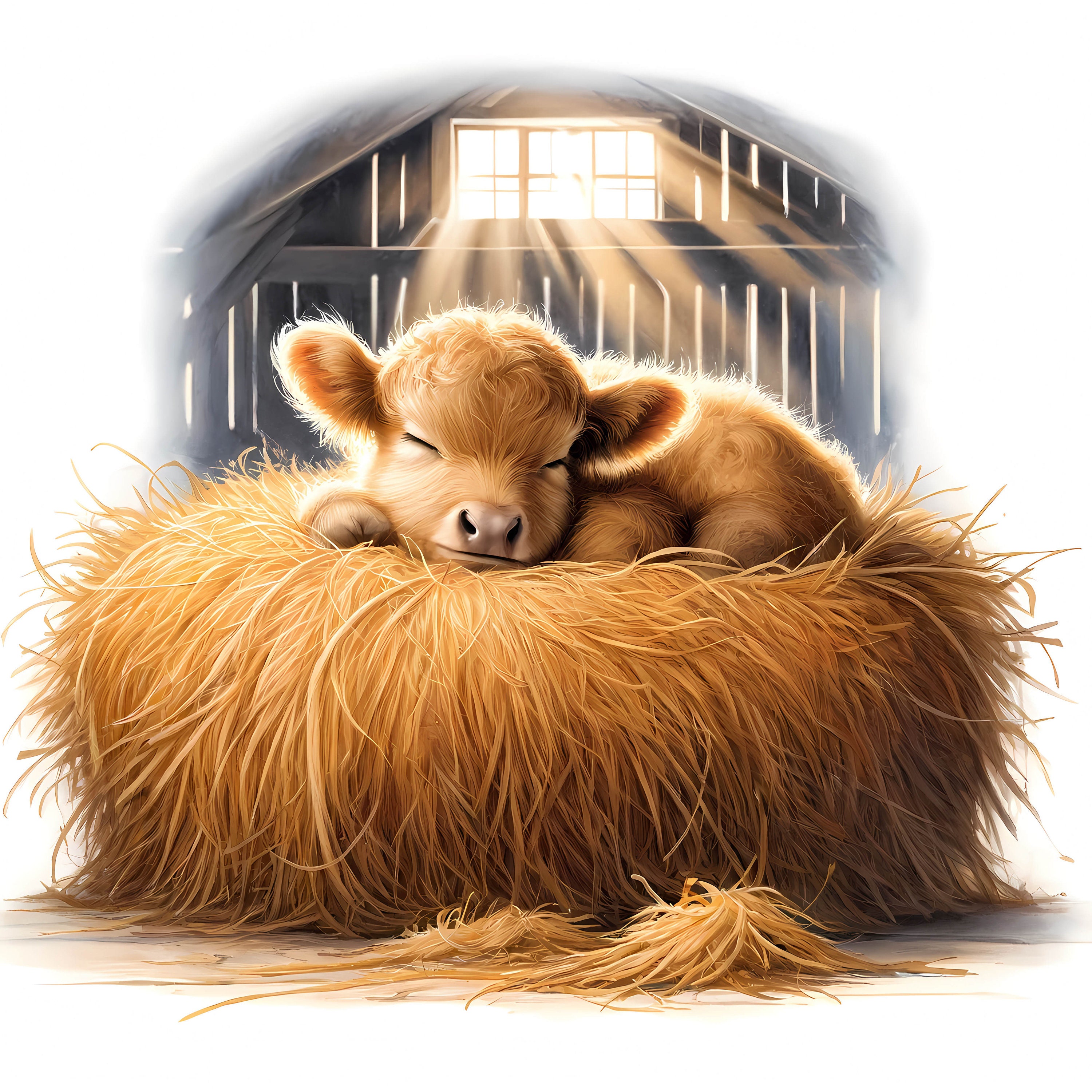 Baby Highland Cow Clipart - 14 High-quality Jpgs - Cute Baby Highland ...