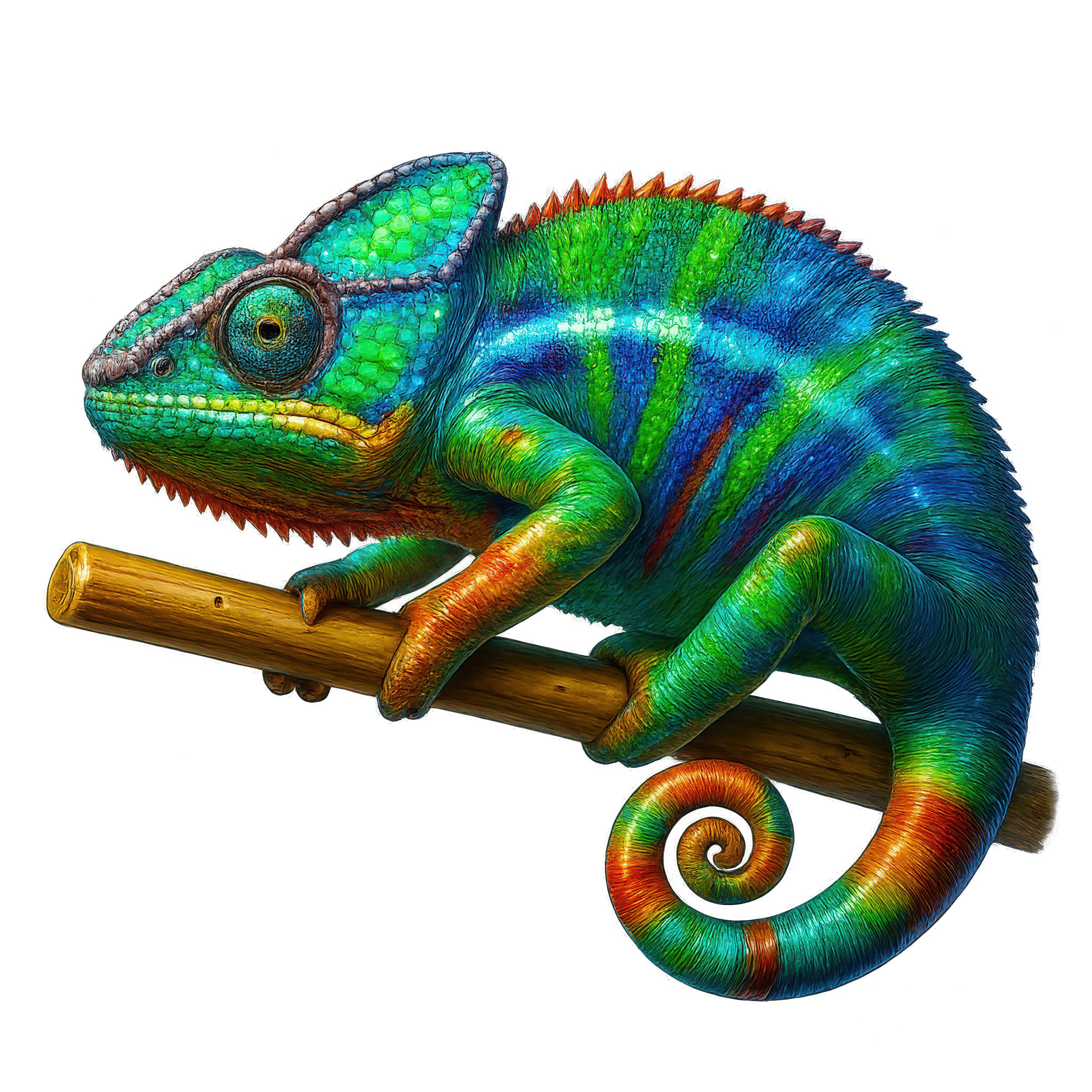 Colorful Chameleon Clipart Bundle: Reptile PNG Images (commercial Use ...