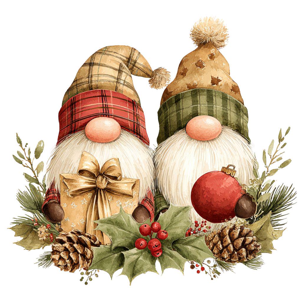Christmas Gnomes Clipart: Adorable Festive Holiday Graphics (digital ...