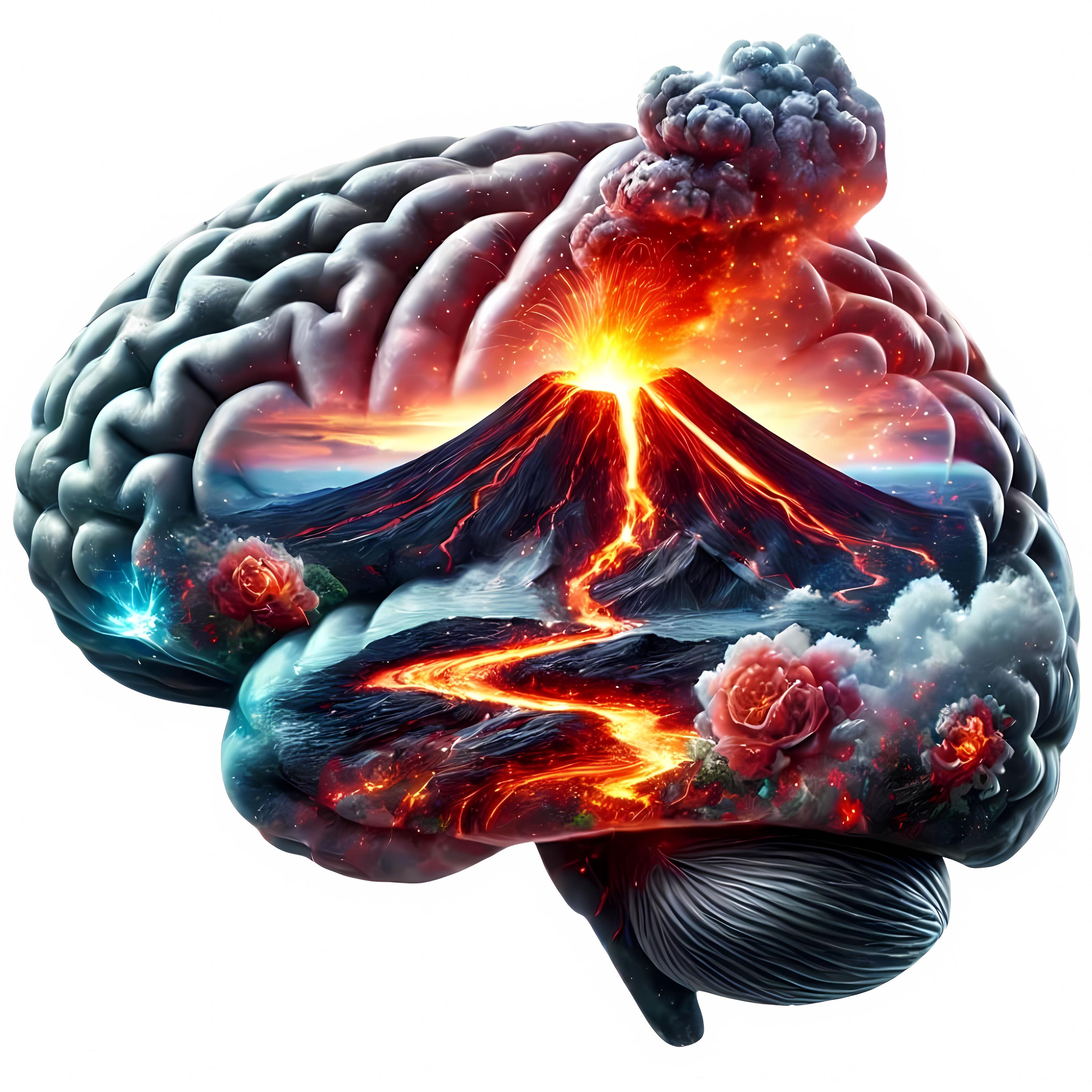 Brain & Landscape Clipart: Double Exposure Art (digital Download ...