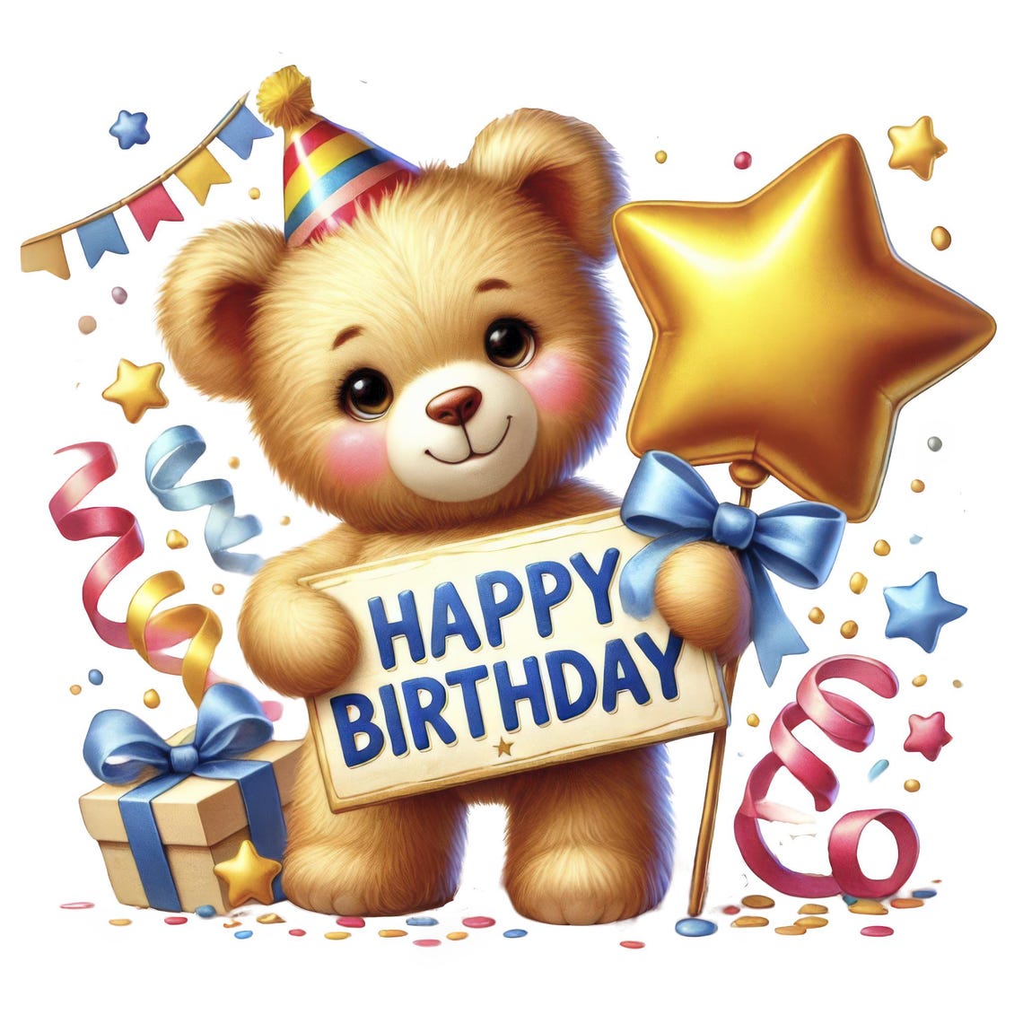 Teddy Bear Birthday Clipart | Cupcakes, Party Art (digital Download) 11 ...