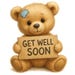 10 Get Well Soon Teddy Bear Clipart Bundle: Sick Bear PNG (digital ...